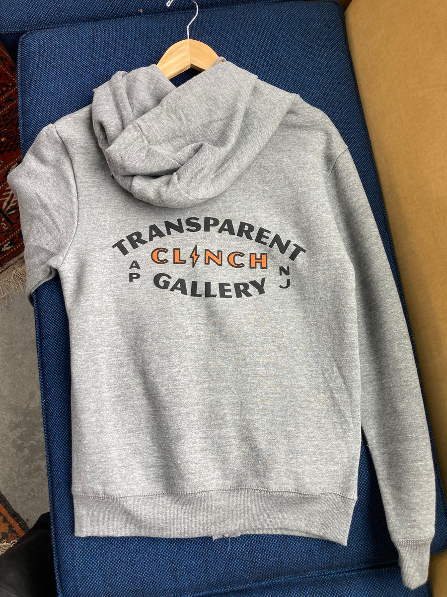 Transparent Clinch Gallery Grey Zip-Up Hoodie